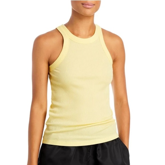WSLY | Tops | Wsly Bandier Yellow Ribbed Tank Top | Poshmark
